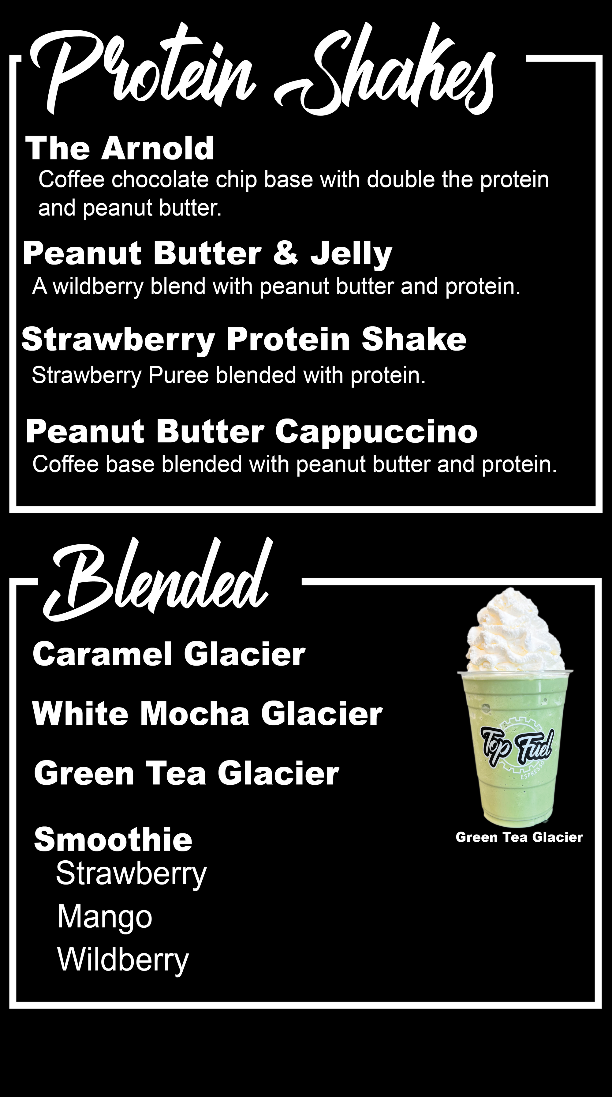 Menu – Top Fuel Espresso